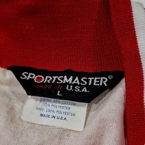 Sportsmaster | Jackets & Coats | Vintage Red Dot Red Satin Varsity ...
